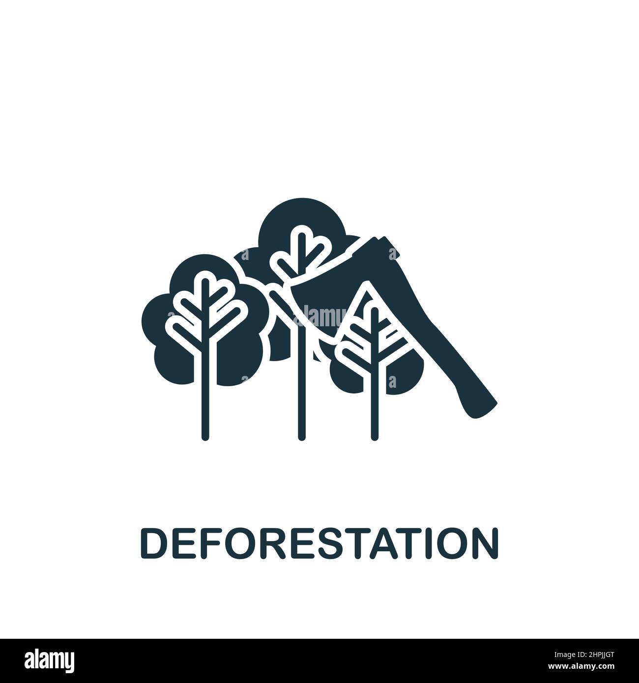 Deforestation icon. Simple line element symbol for templates, web ...
