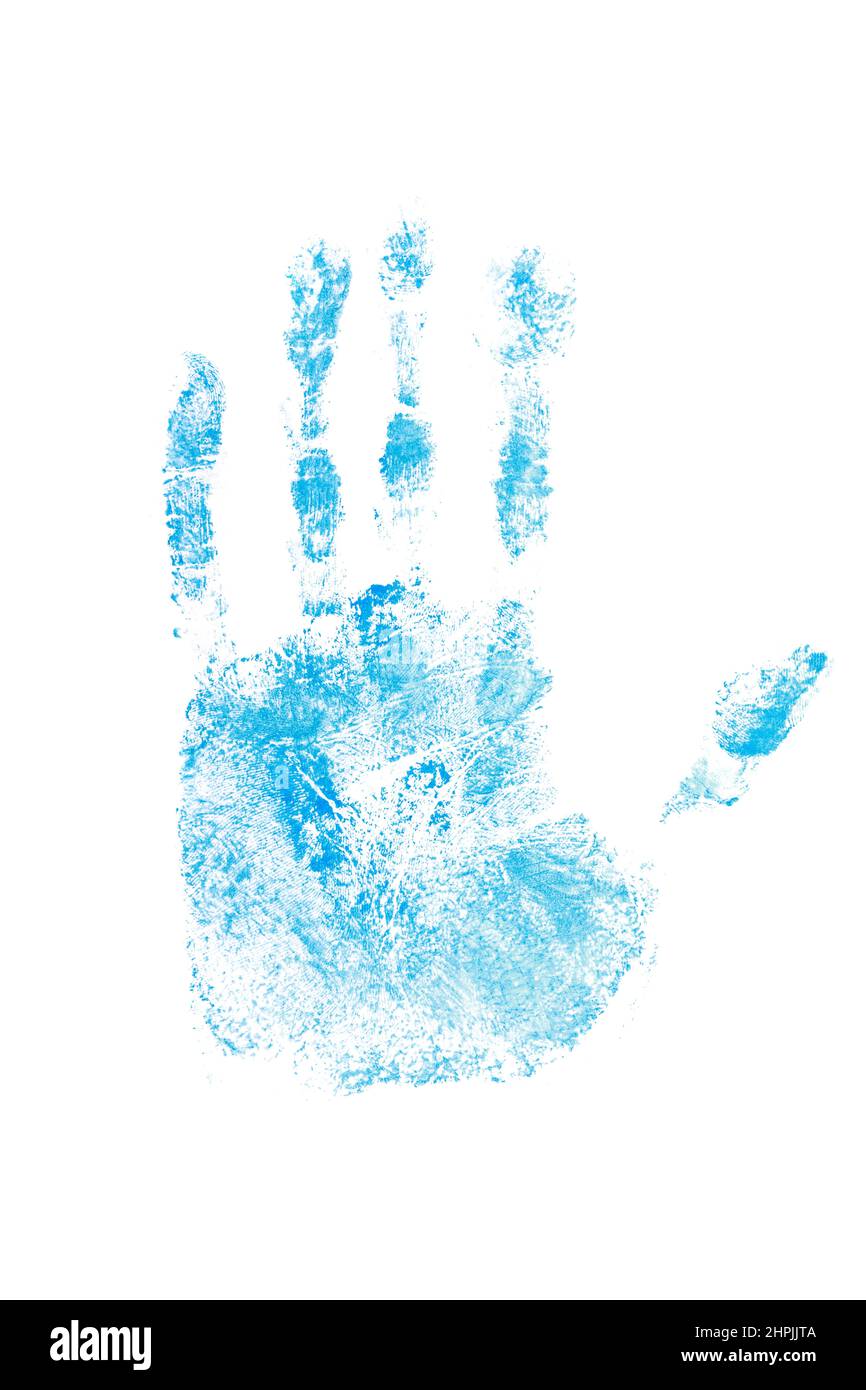 Blue handprint Cut Out Stock Images & Pictures - Alamy