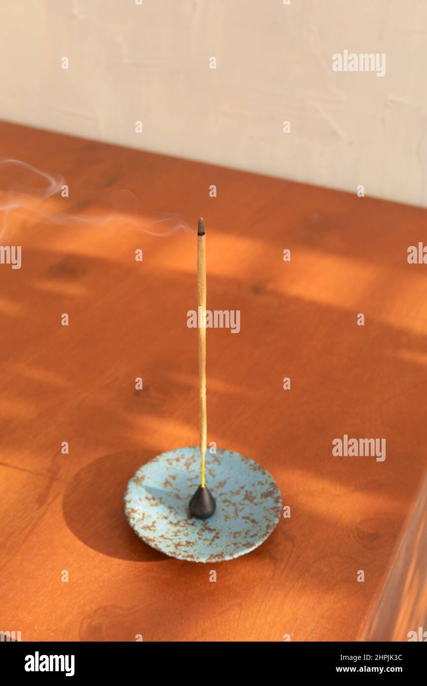 relax cozy objects and background with incense stick Stock Photo - Alamy