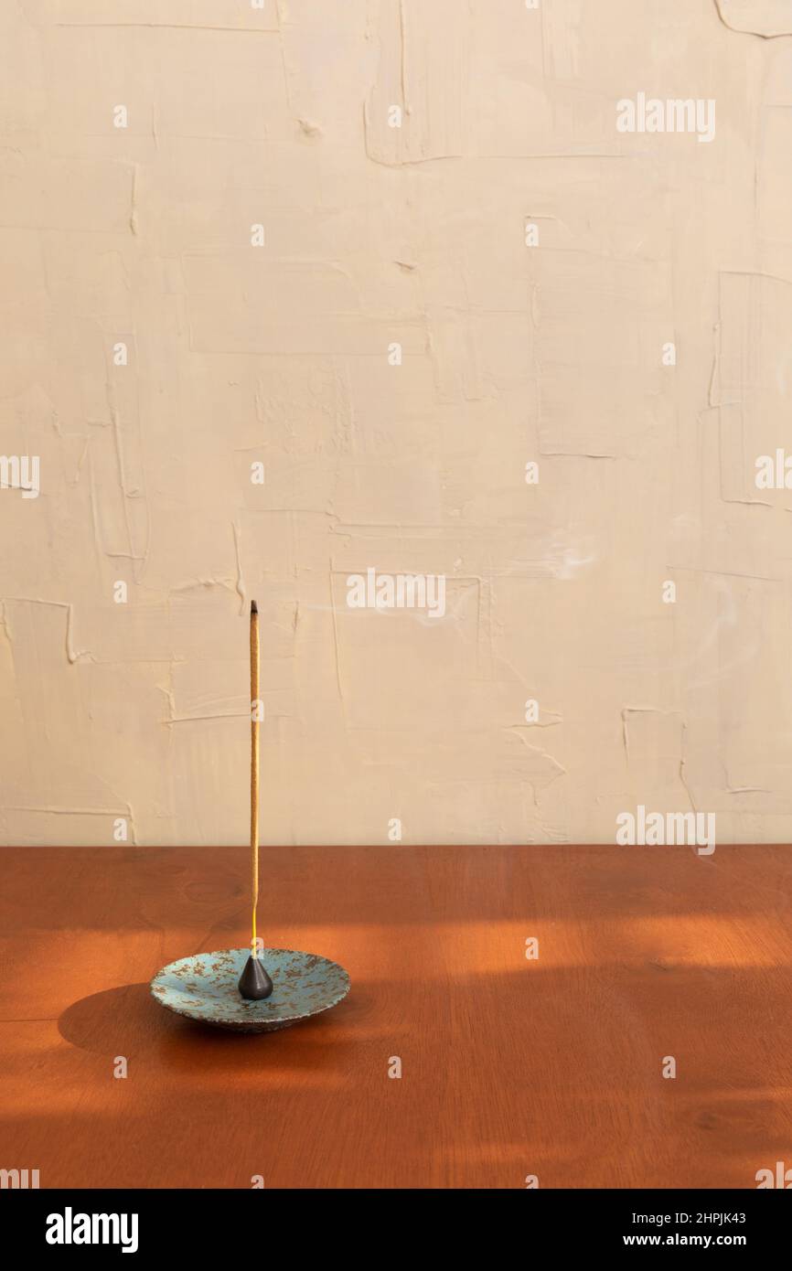 relax cozy objects and background with incense stick Stock Photo - Alamy