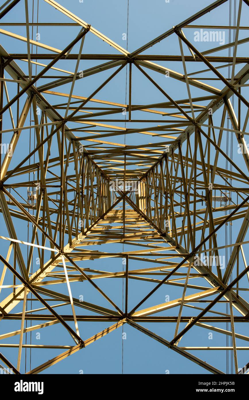 Close up of Pylon from below Stock Photo - Alamy