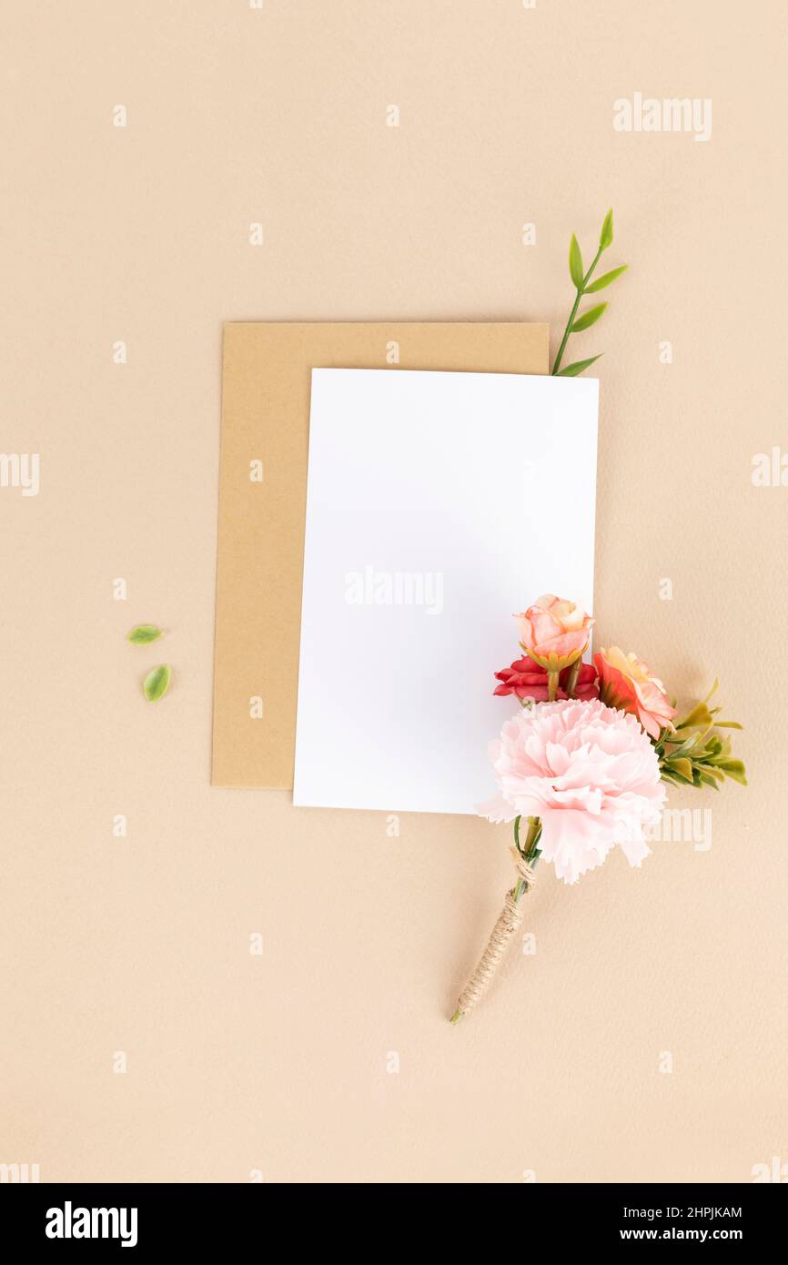 carnation flowers and letter, parents day anniversary event background ...