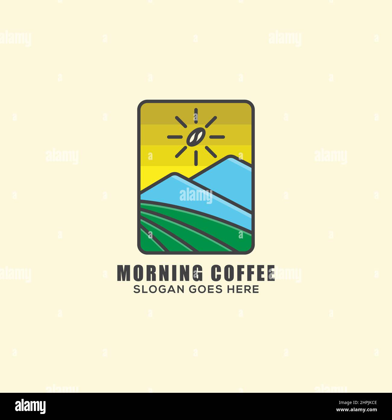 Line art nature morning coffee logo design inspiration, best for coffee ...