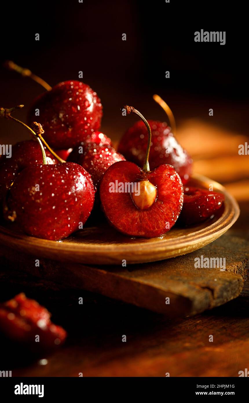 Cherry wood cross section hi-res stock photography and images - Alamy