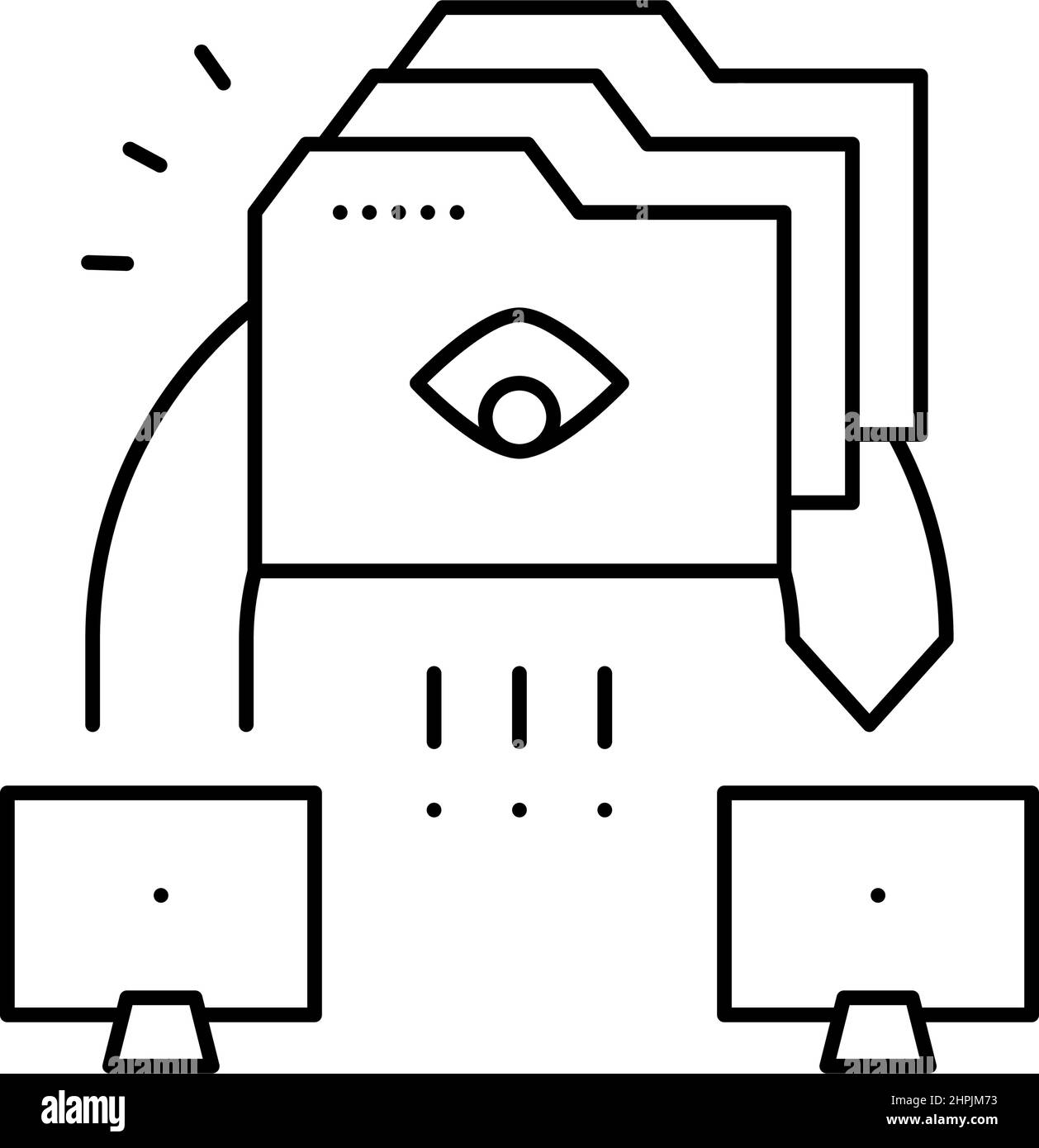 eavesdropping attacks line icon vector illustration Stock Vector Image ...