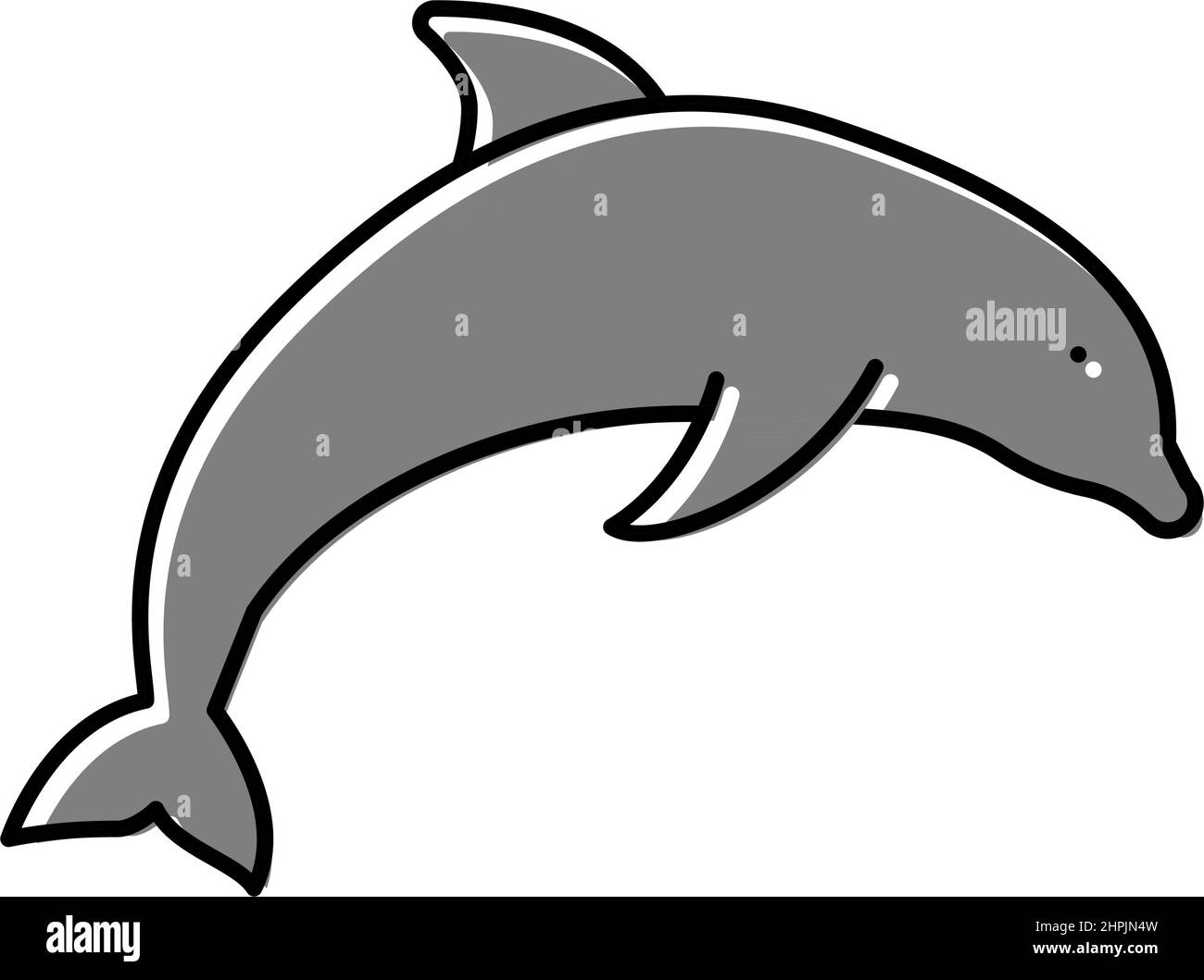 dolphin ocean color icon vector illustration Stock Vector Image & Art ...