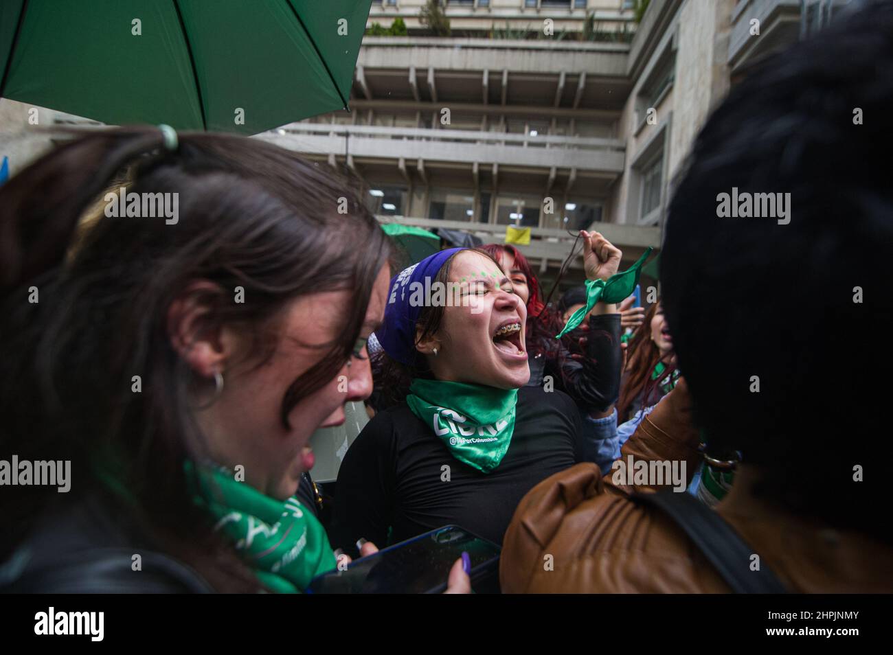 Pro-choice movements celebrate outside in support of the ...
