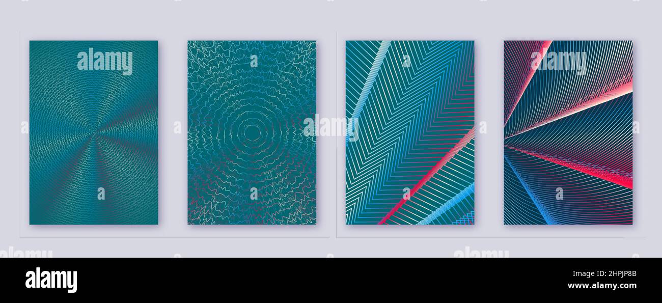 Art business card. Abstract lines modern brochure template. Red vibrant ...