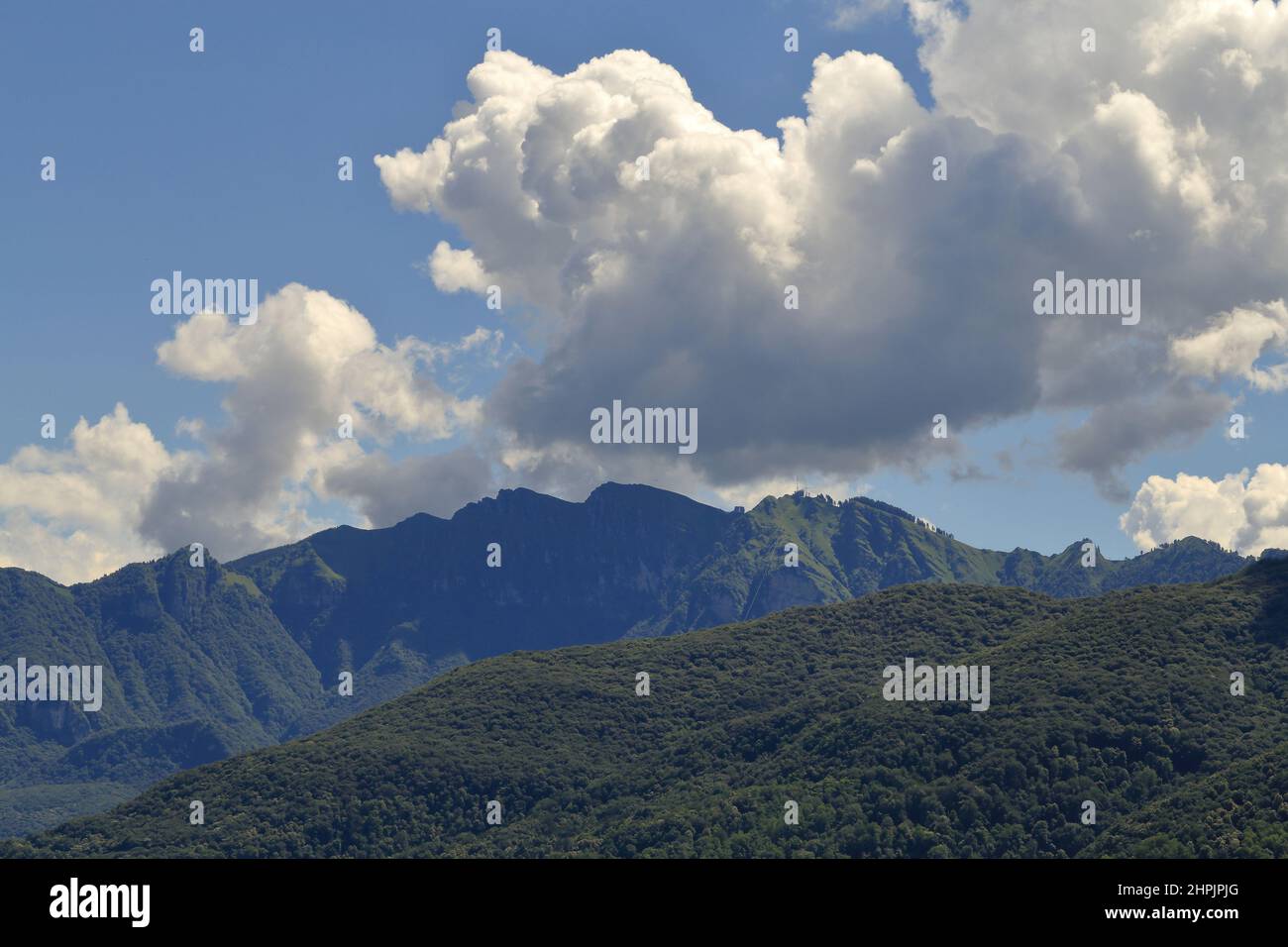 Monte Generoso, summer view, with clouds Stock Photo - Alamy