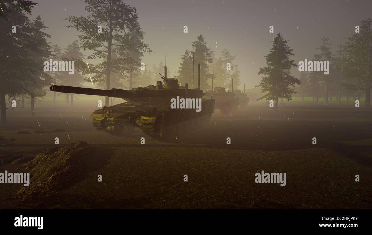 Military Tanks in Forest. Extremely detailed and realistic high ...