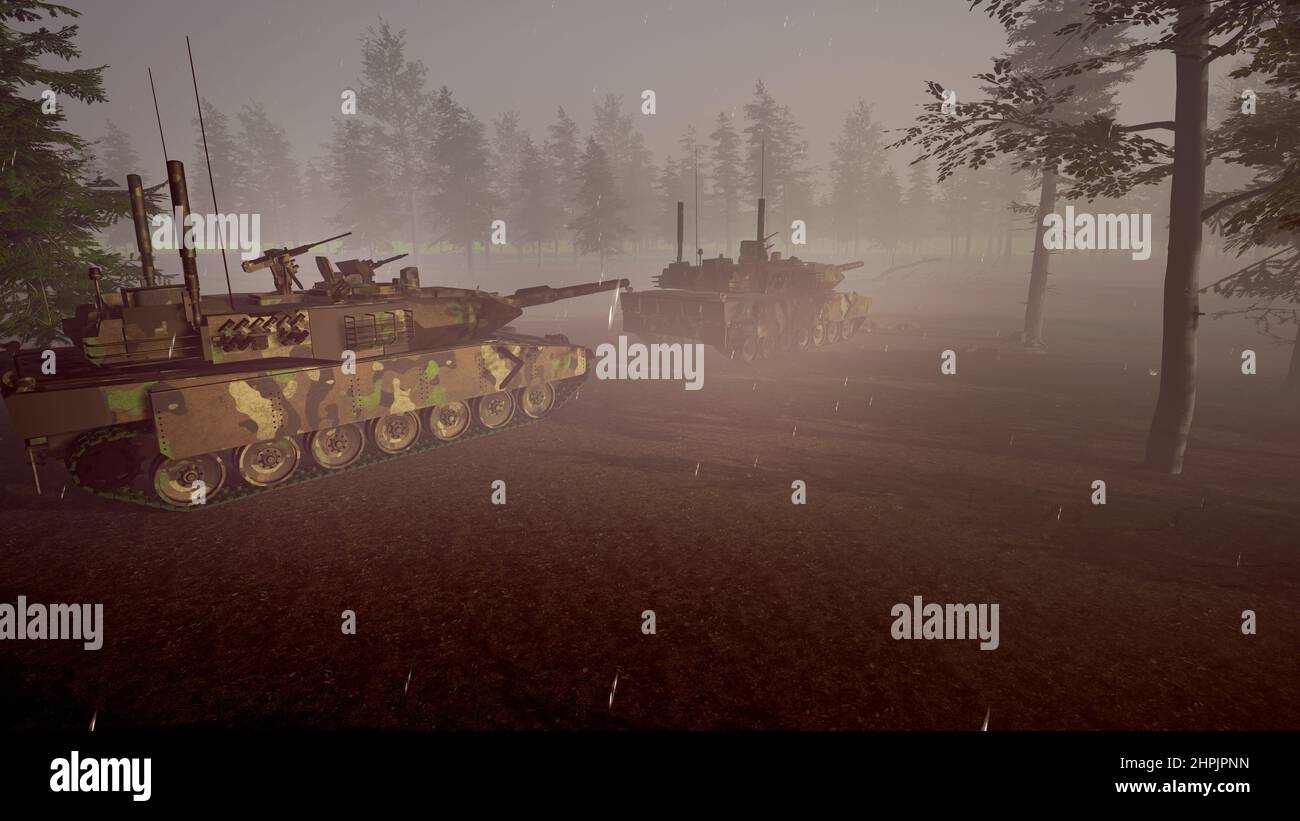 Military Tanks in Forest. Extremely detailed and realistic high ...