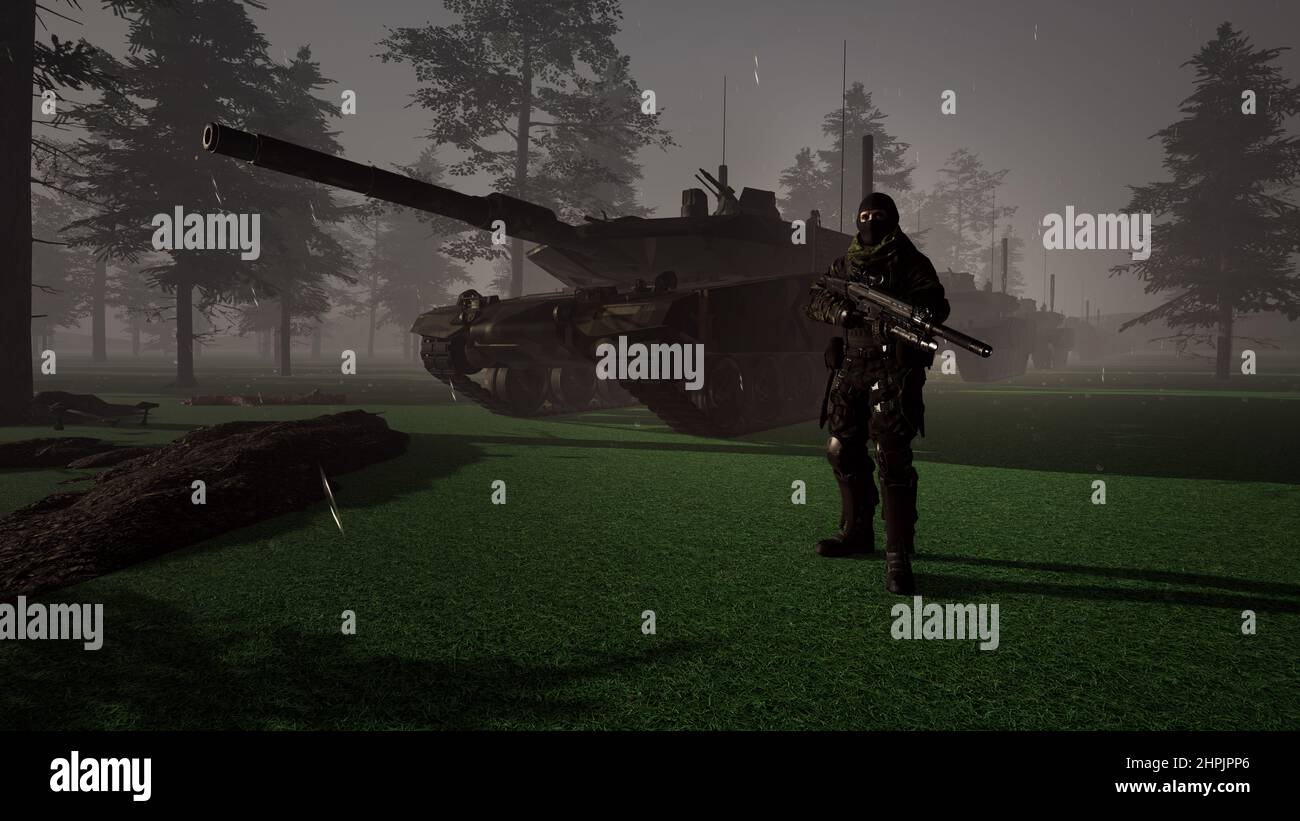 Military Tanks in Forest. Extremely detailed and realistic high ...