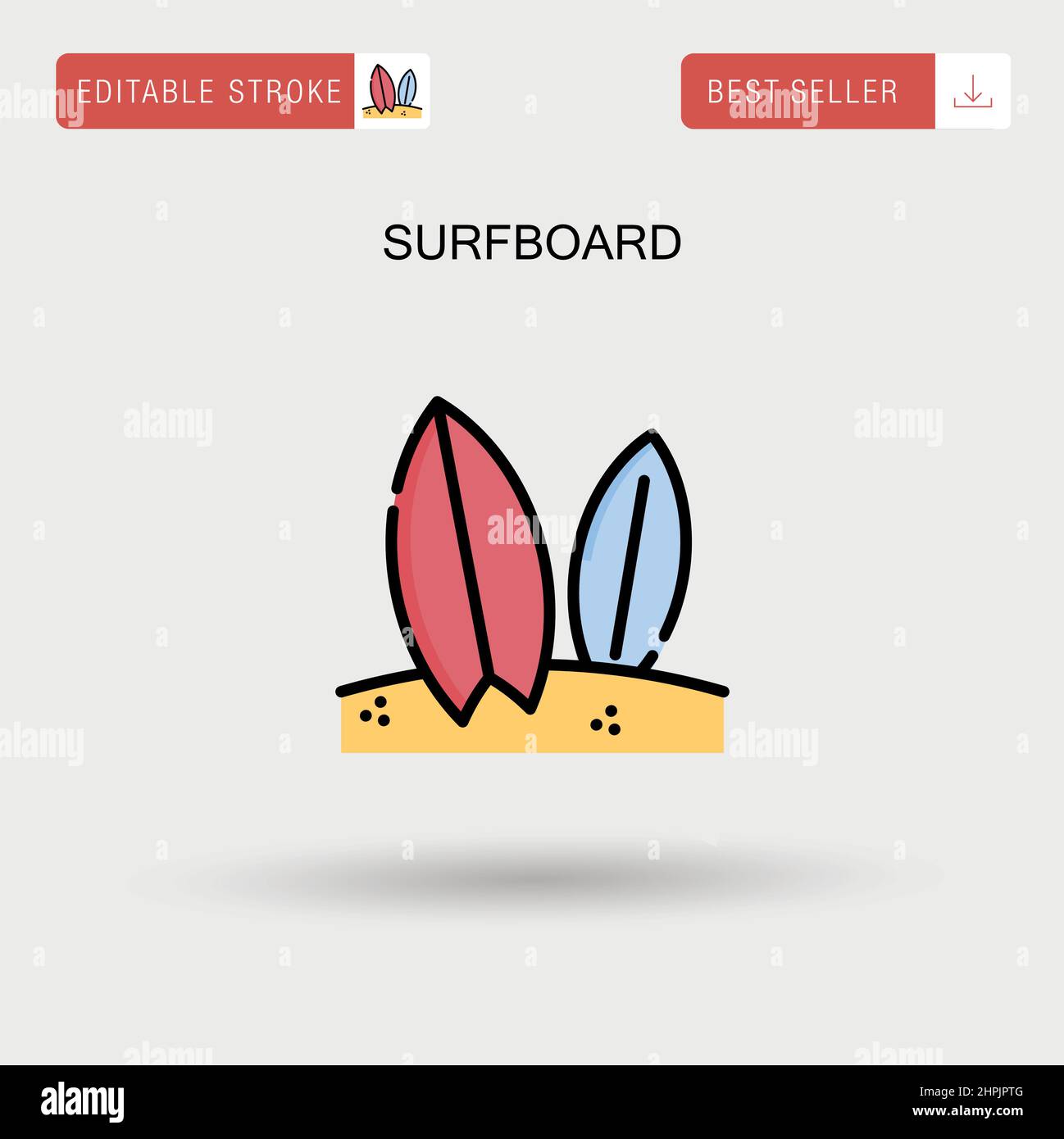 Surfboard Simple vector icon Stock Vector Image & Art - Alamy