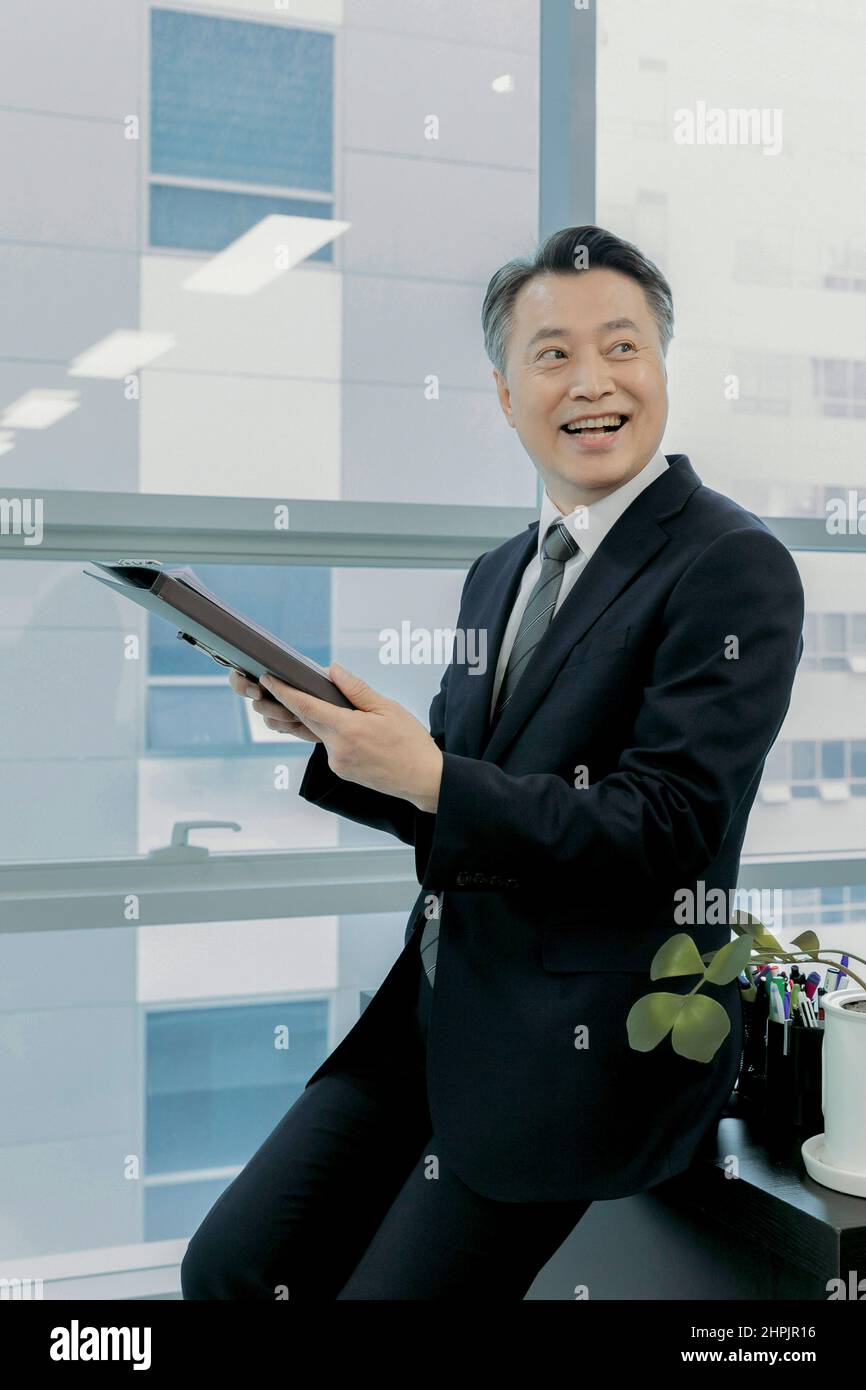 business concept asian korean man smiling Stock Photo - Alamy