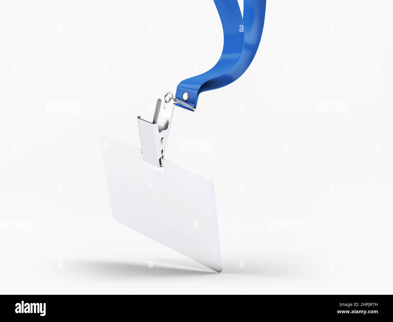 Lanyard Name Badge Tag Mockup 3D Rendering. On White Background Stock ...
