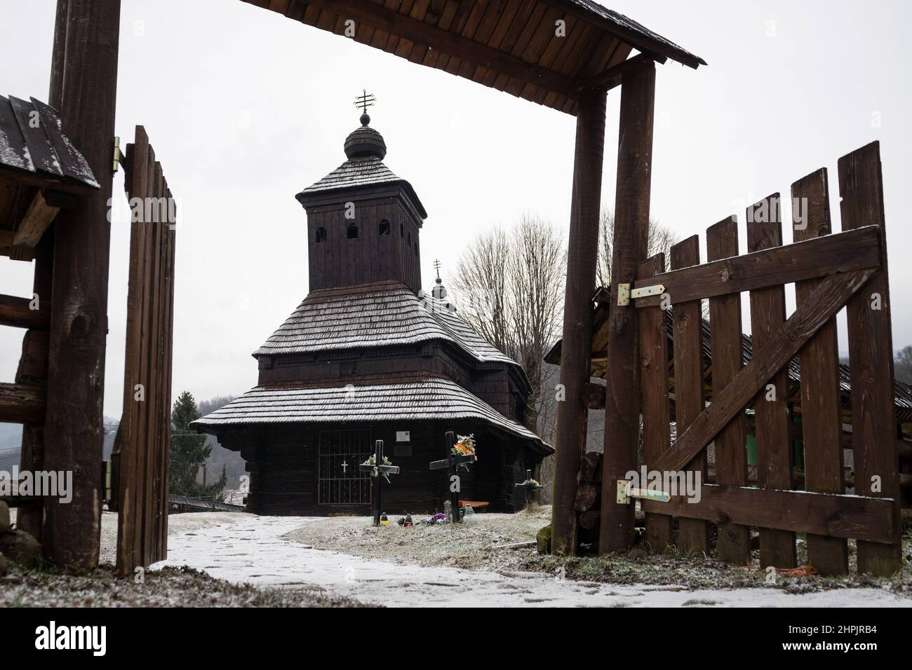 The Greek Catholic wooden church of St Michael the Archangel in Ulicske ...