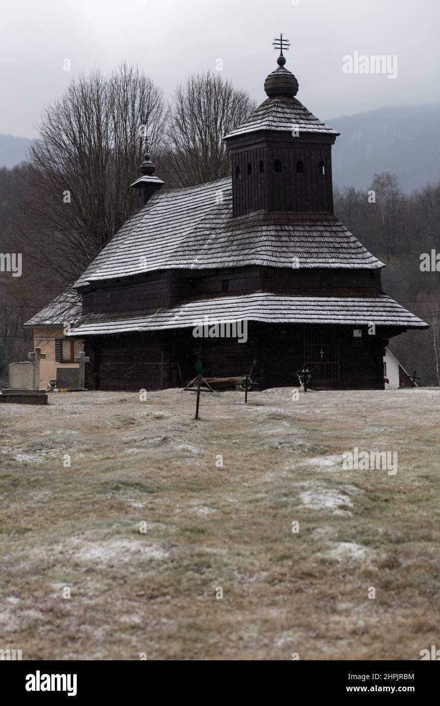 The Greek Catholic wooden church of St Michael the Archangel in Ulicske ...