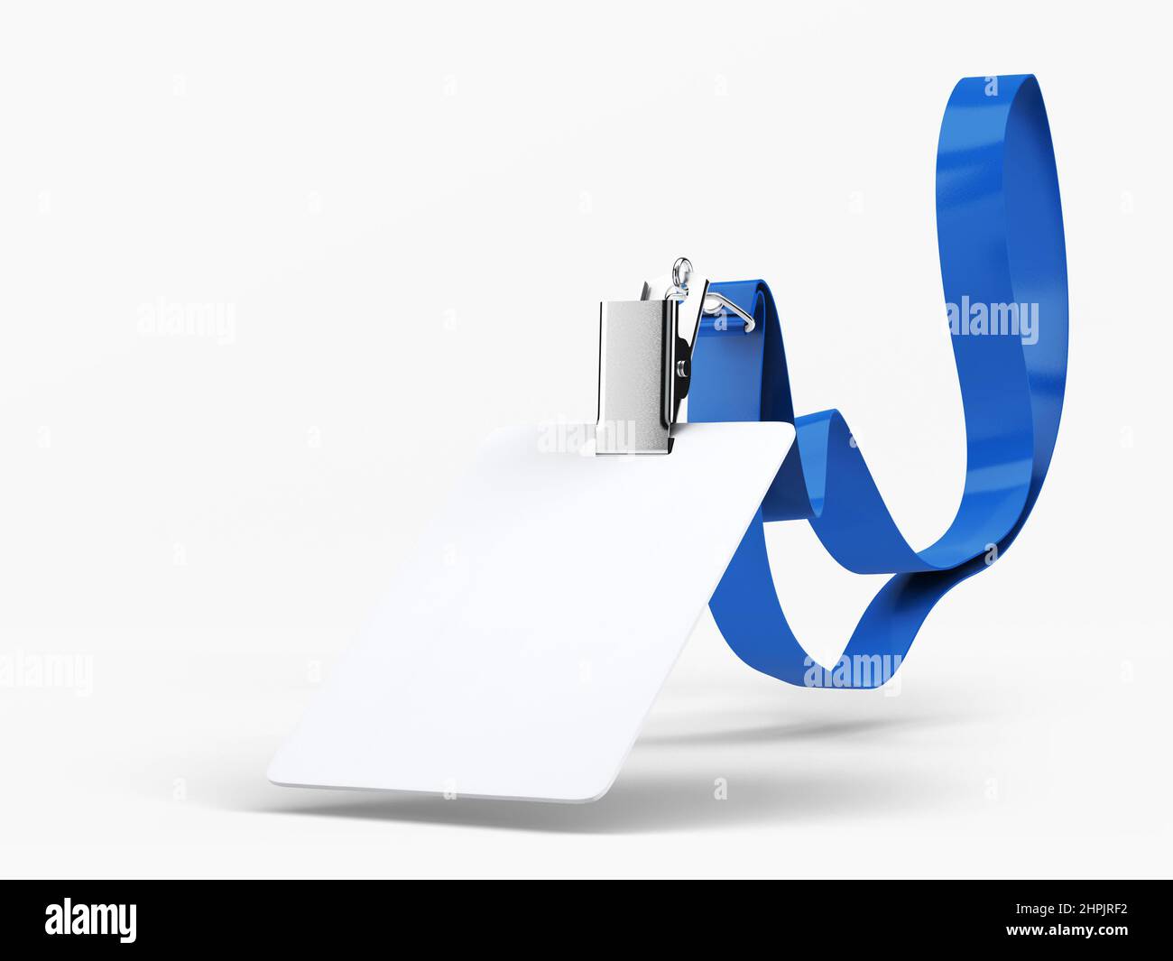 Lanyard Name Badge Tag Mockup 3D Rendering. On White Background Stock ...