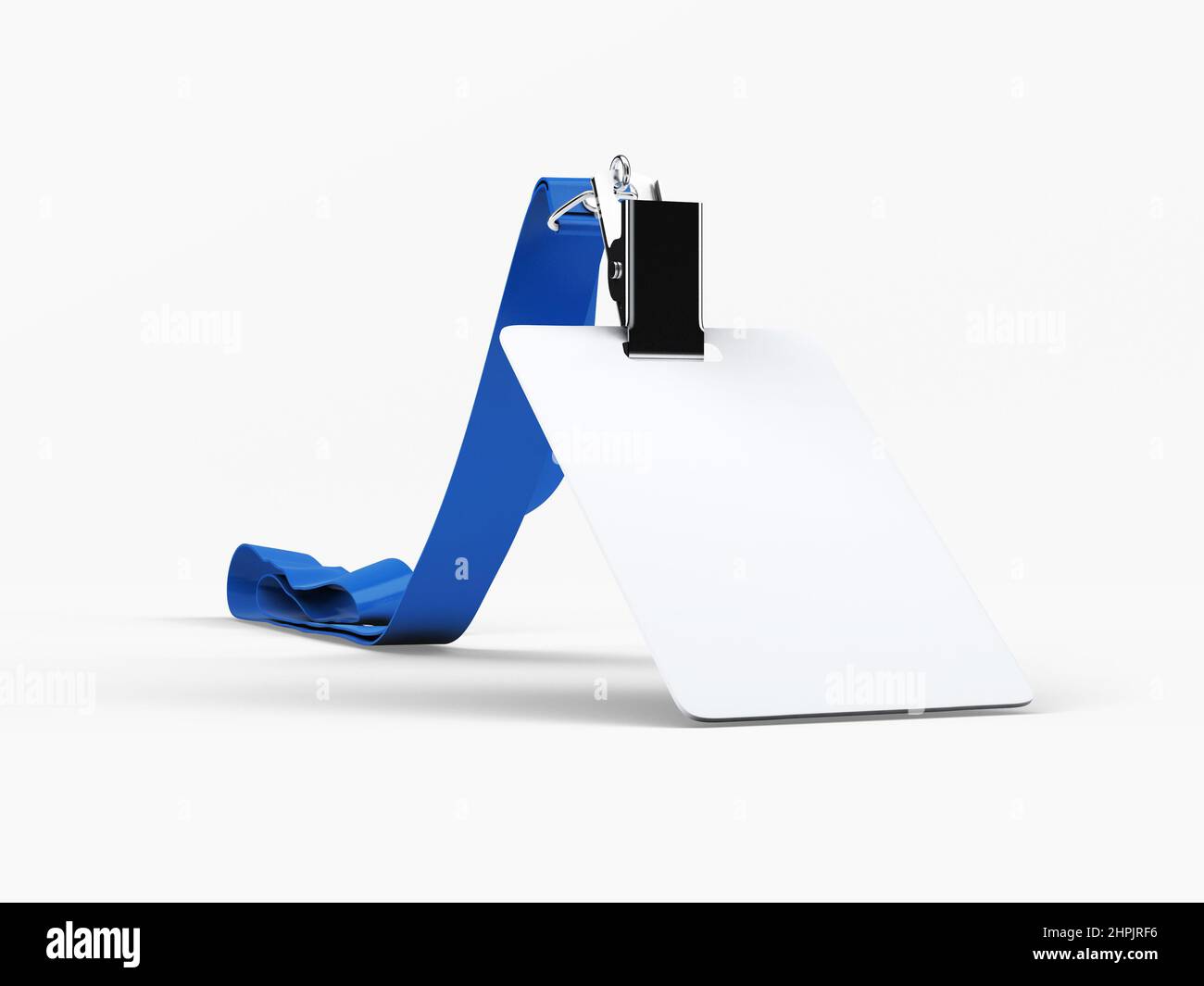 Lanyard Name Badge Tag Mockup 3D Rendering. On White Background Stock ...
