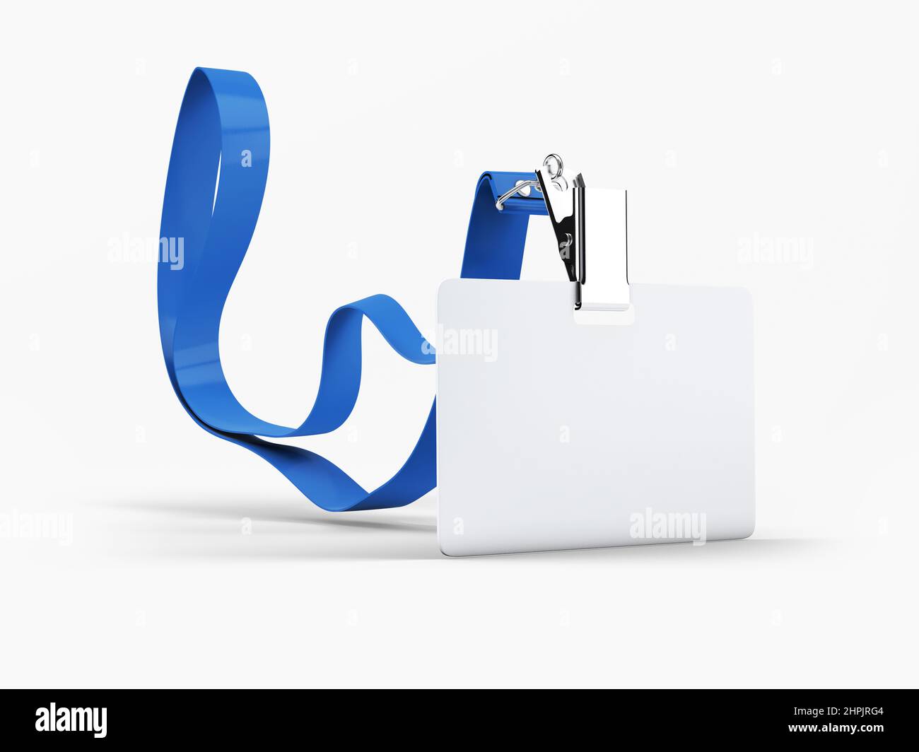 Lanyard Name Badge Tag Mockup 3D Rendering. On White Background Stock ...