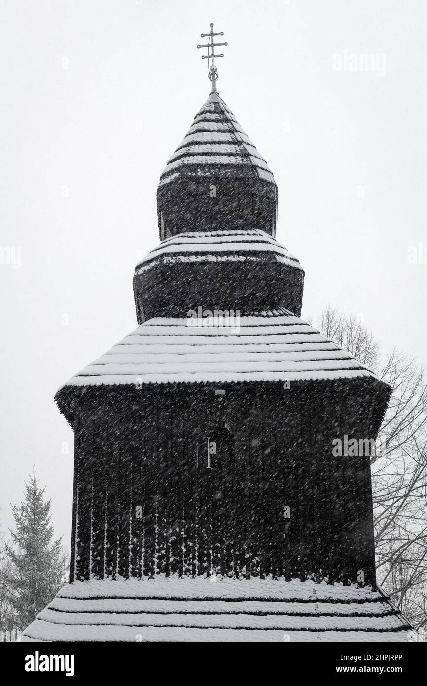 The Greek Catholic wooden Church of the relics of St. Nicholas in a ...