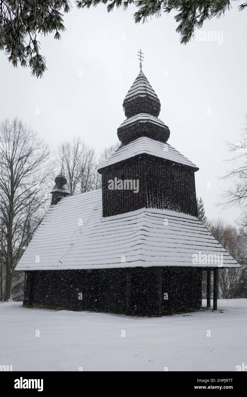 The Greek Catholic wooden Church of the relics of St. Nicholas in a ...