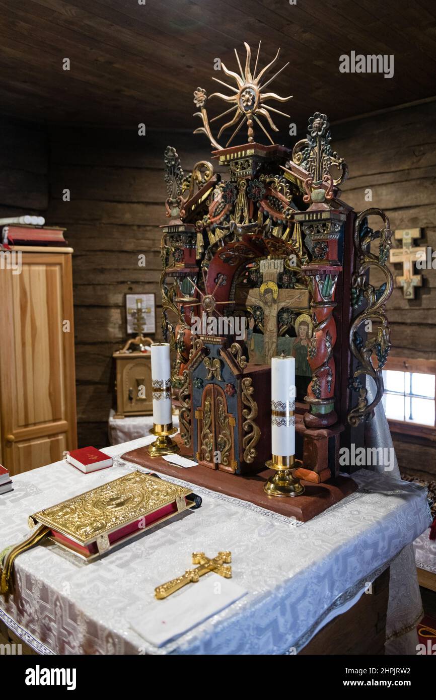 The Greek Catholic wooden Church of the relics of St. Nicholas in a ...
