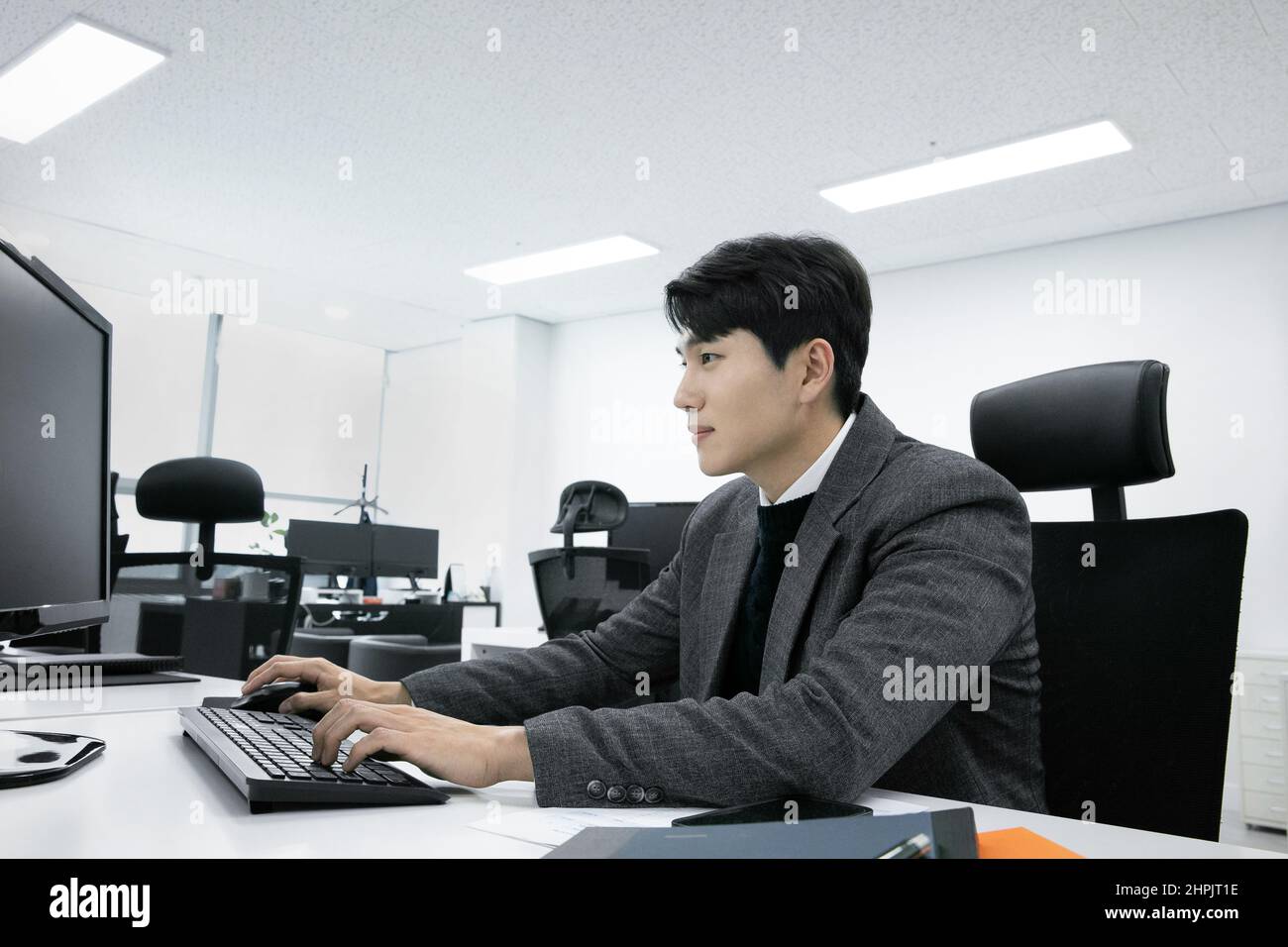 business concept asian korean old and young two men, different ...