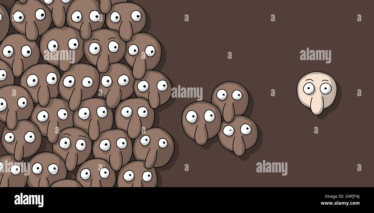 Symbolic vector graphic illustration about social relations, diversity ...