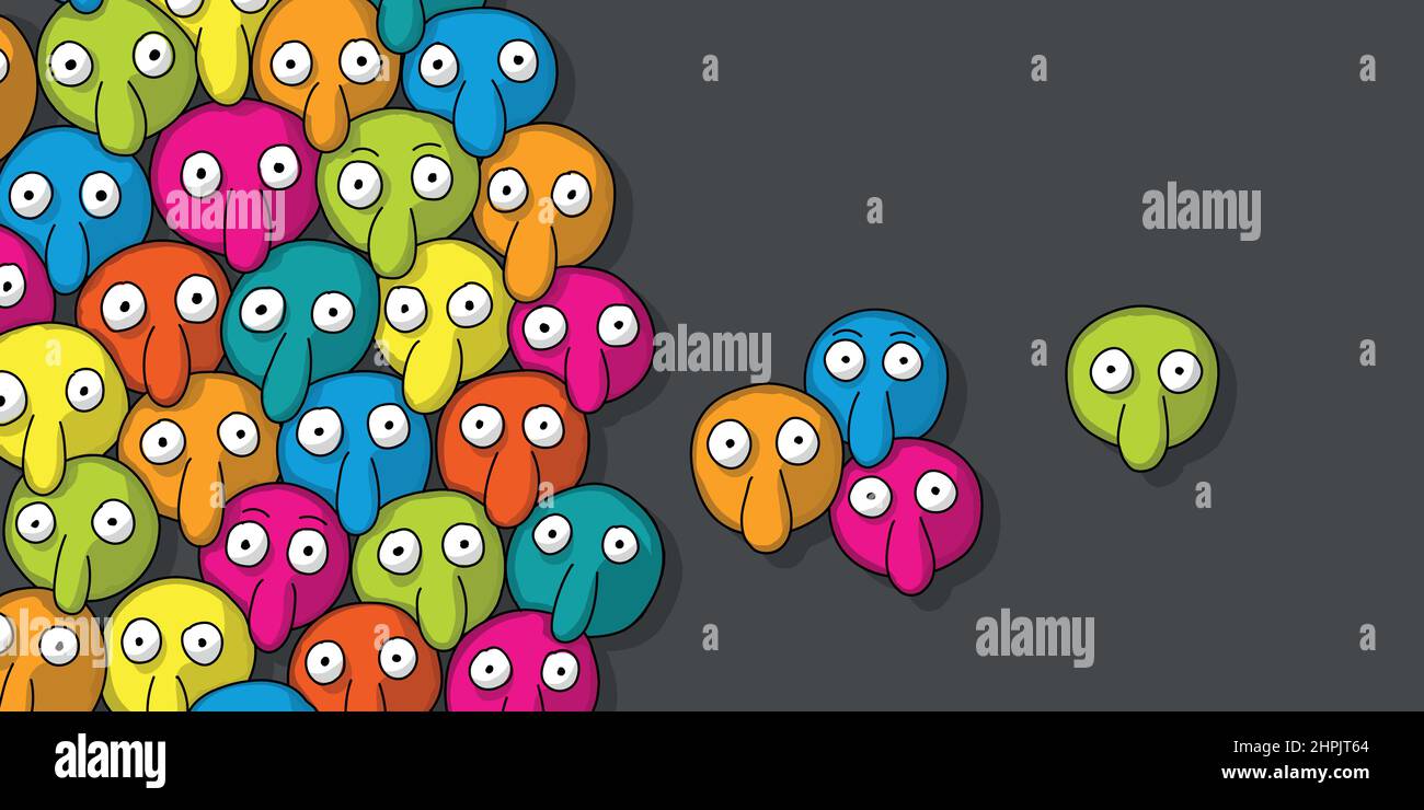 Symbolic vector graphic illustration about social relations, diversity ...