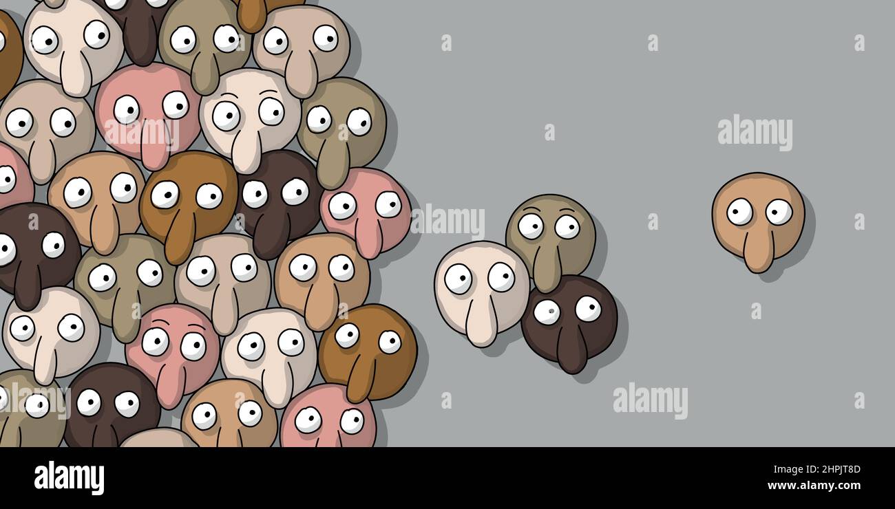 Symbolic vector graphic illustration about social relations, diversity ...