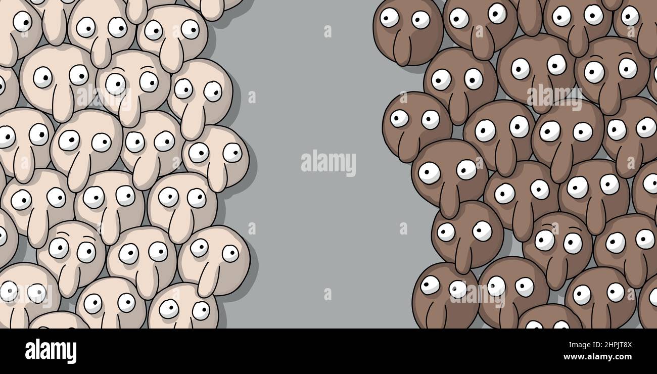 Symbolic vector graphic illustration about social relations, diversity ...