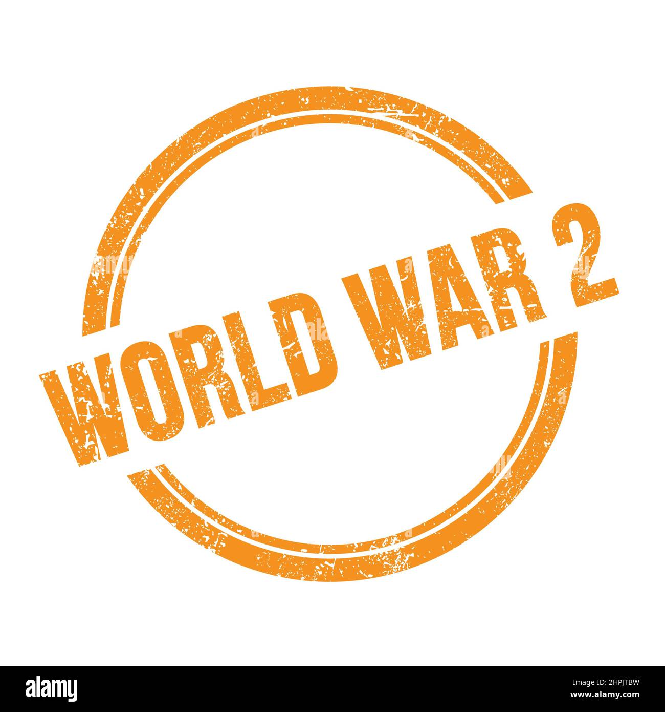 WORLD WAR 2 text written on orange grungy vintage round stamp Stock ...