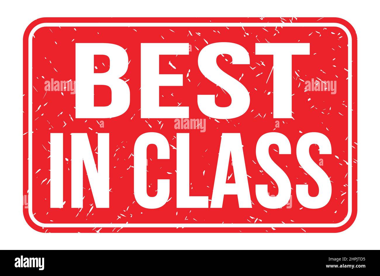BEST IN CLASS, words written on red rectangle stamp sign Stock Photo ...