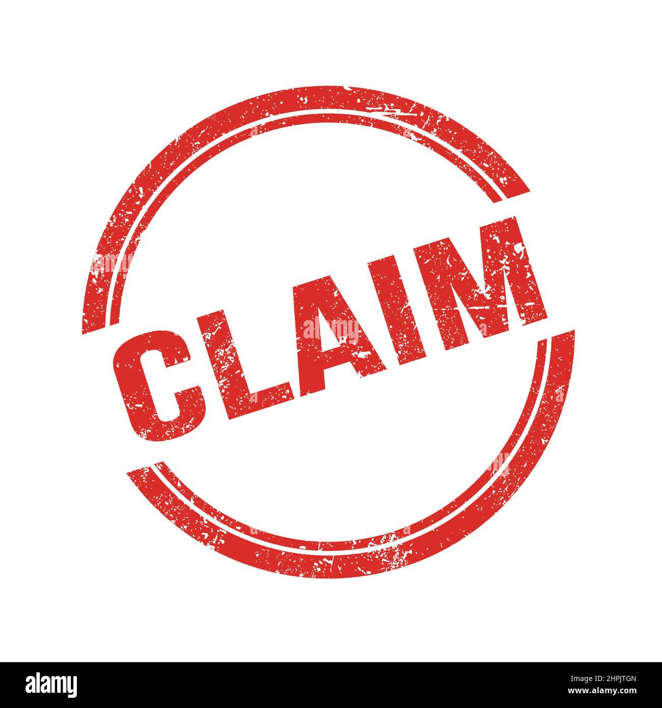 CLAIM text written on red grungy vintage round stamp Stock Photo - Alamy