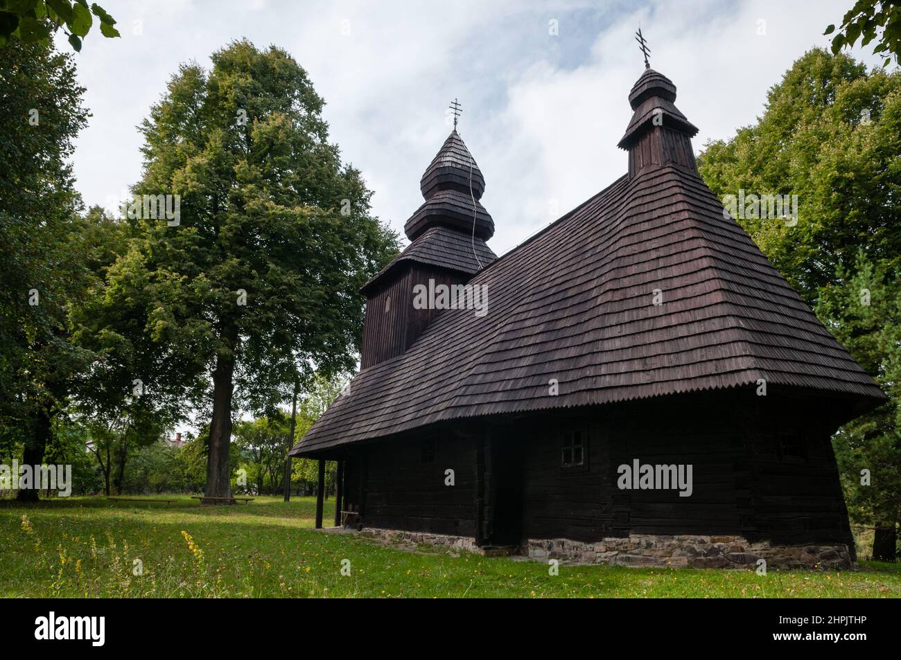 The Greek Catholic wooden Church of the relics of St. Nicholas in a ...