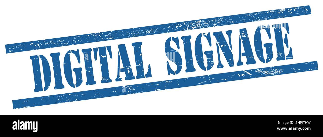 DIGITAL SIGNAGE text on blue grungy rectangle vintage stamp Stock Photo ...