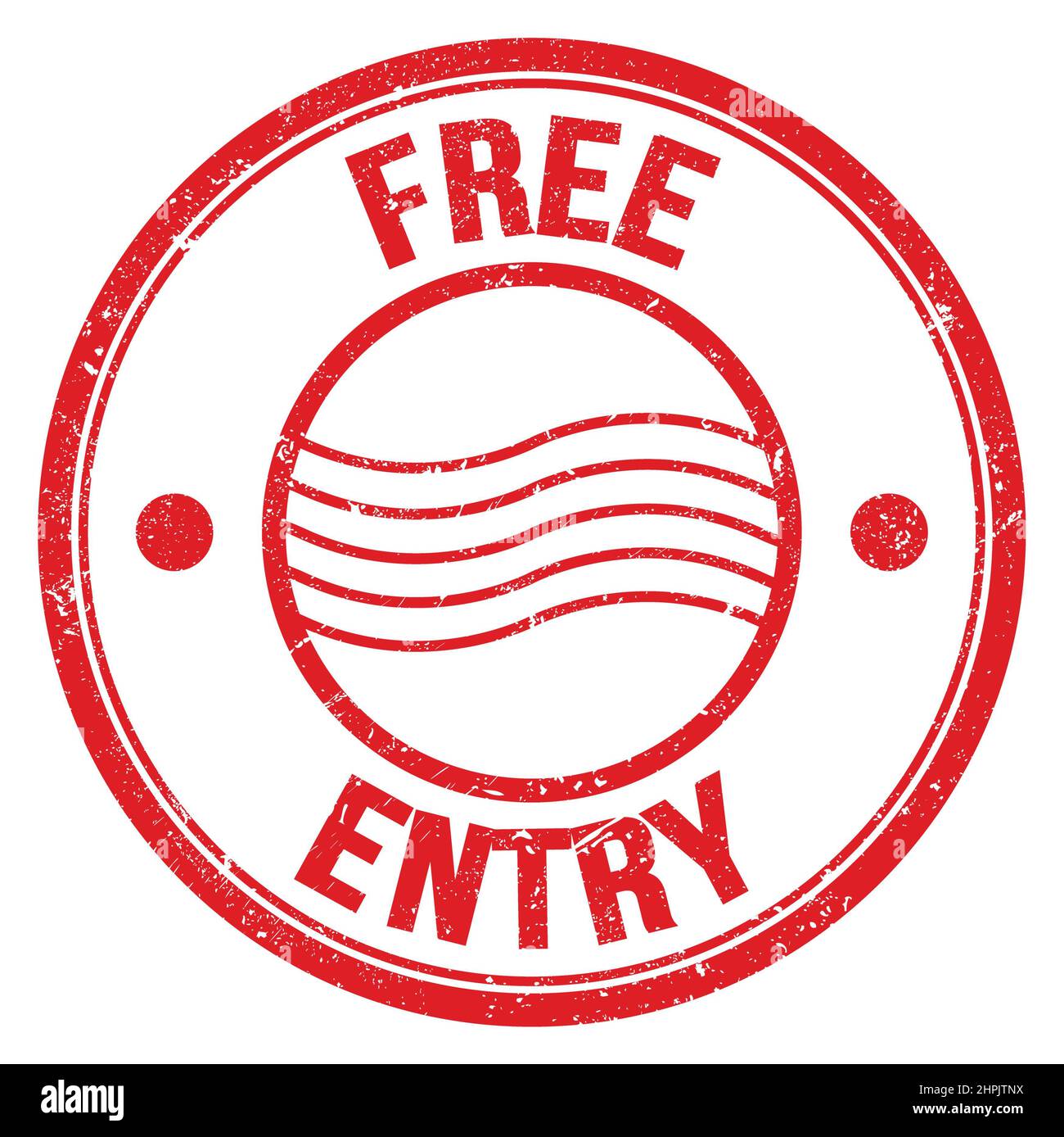 FREE ENTRY text written on red round postal stamp sign Stock Photo - Alamy