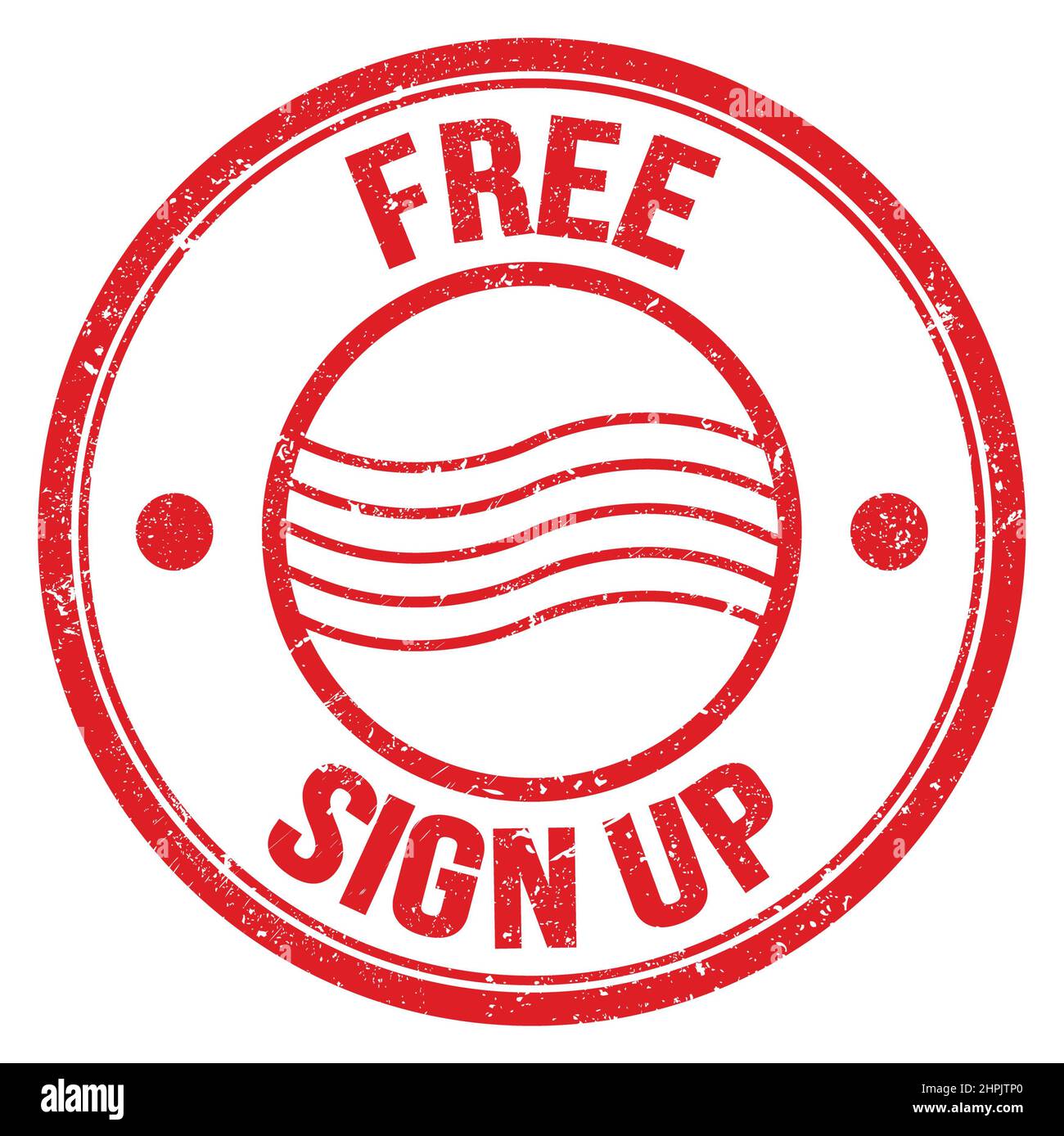 FREE SIGN UP text written on red round postal stamp sign Stock Photo ...