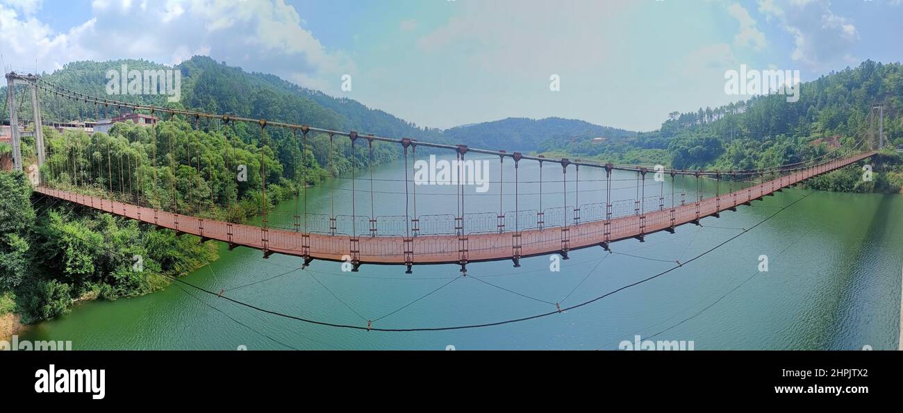 Combined Ann chain bridge Stock Photo - Alamy