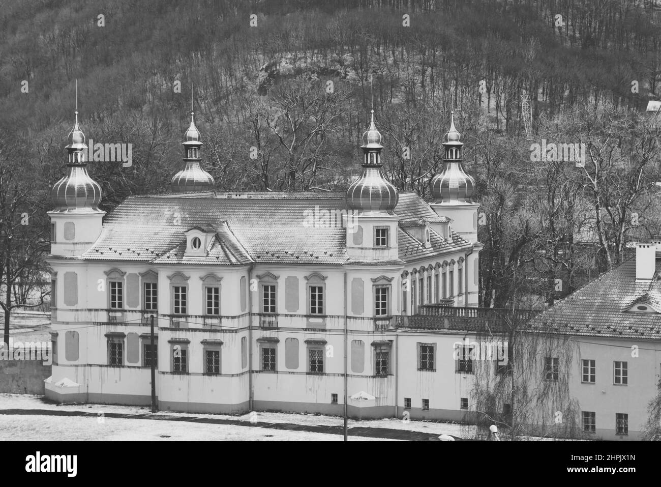 Old picture of the Krasne Brezno Castle in the Czech Republic Stock ...