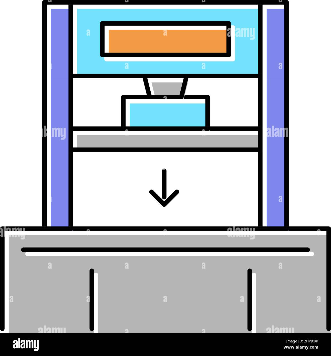 pressing machine color icon vector illustration Stock Vector Image ...