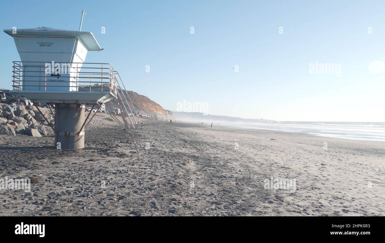 Steep cliff, rock or bluff, California coast erosion, Del Mar, San ...