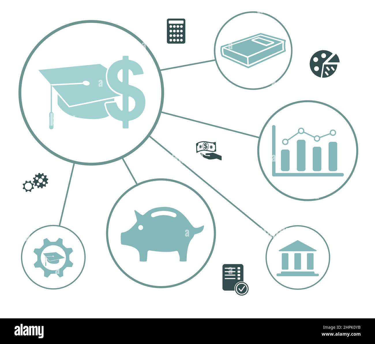 Concept of fafsa with connected icons Stock Photo - Alamy