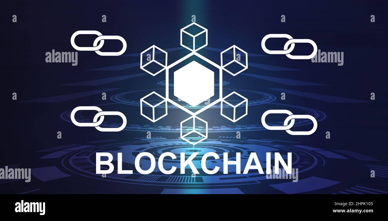 Illustration of a blockchain concept Stock Photo - Alamy