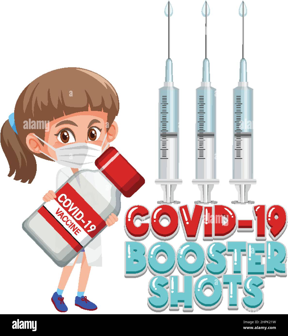 Booster shorts covid 19 vaccine logo illustration Stock Vector Image ...