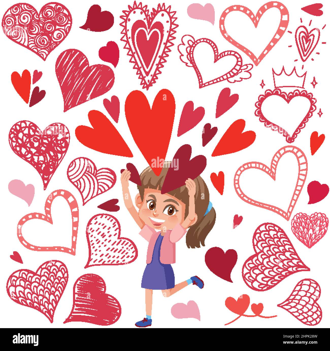 Valentine theme with many hearts illustration Stock Vector Image & Art ...
