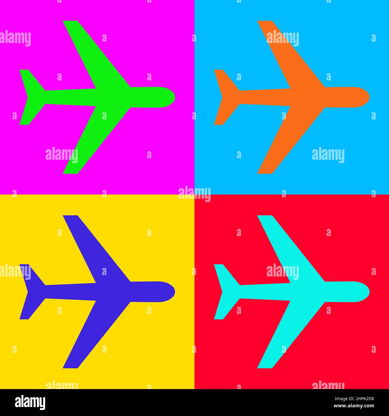 Airplane and pop-art Stock Photo - Alamy