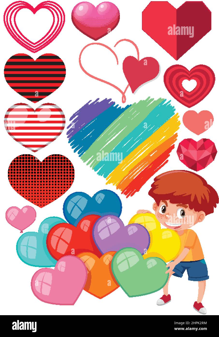 Valentine theme with many hearts illustration Stock Vector Image & Art ...