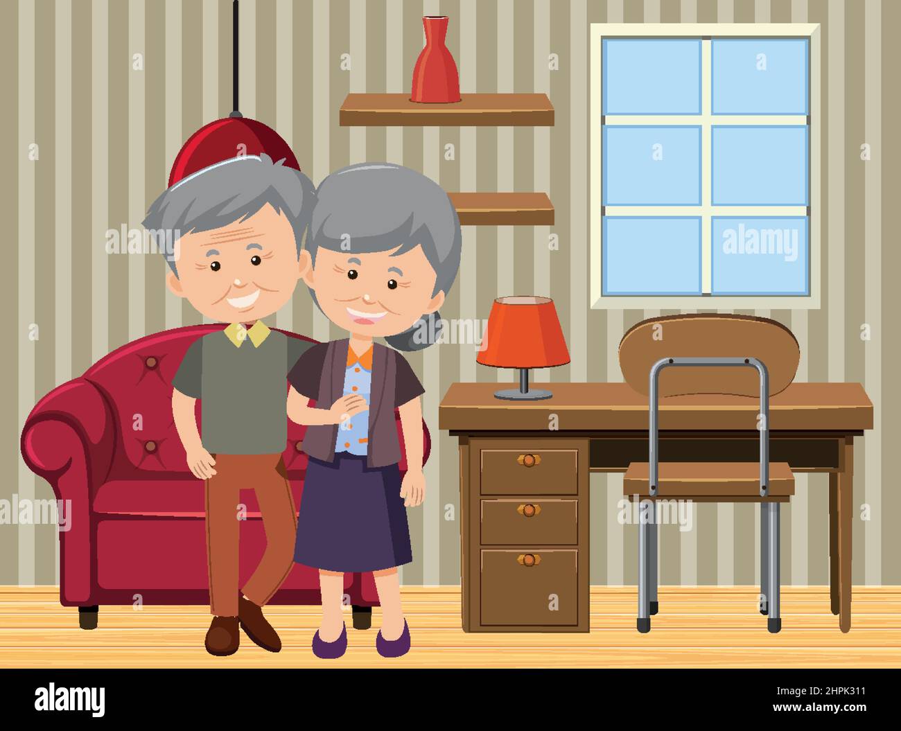 2 children family Stock Vector Images - Alamy